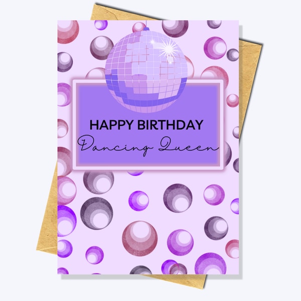 Dancing Queen Birthday Card - Etsy