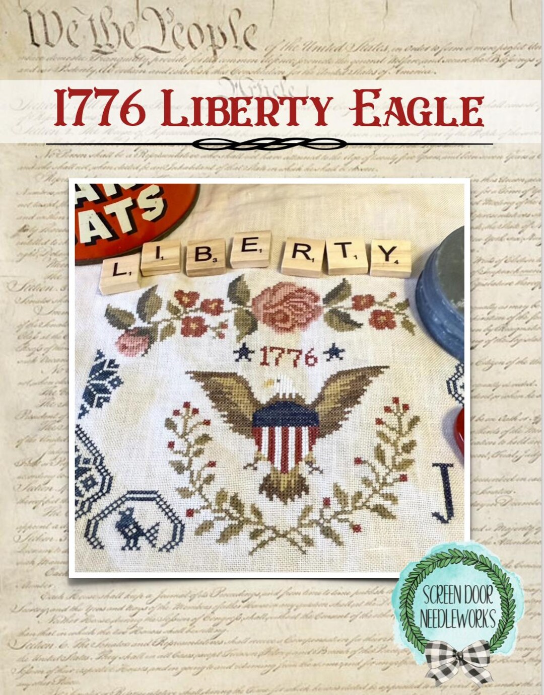 1776 Liberty Eagle Cross Stitch Chart PDF Digital Download - Etsy
