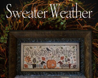 Counted Cross Stitch Pattern, Sweater Weather, Fall Decor, Dachshunds ...