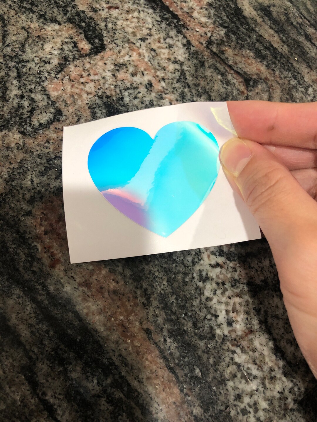 Holographic Vinyl Heart Sticker 2”x2” Set of 5 Heart Stickers - Etsy
