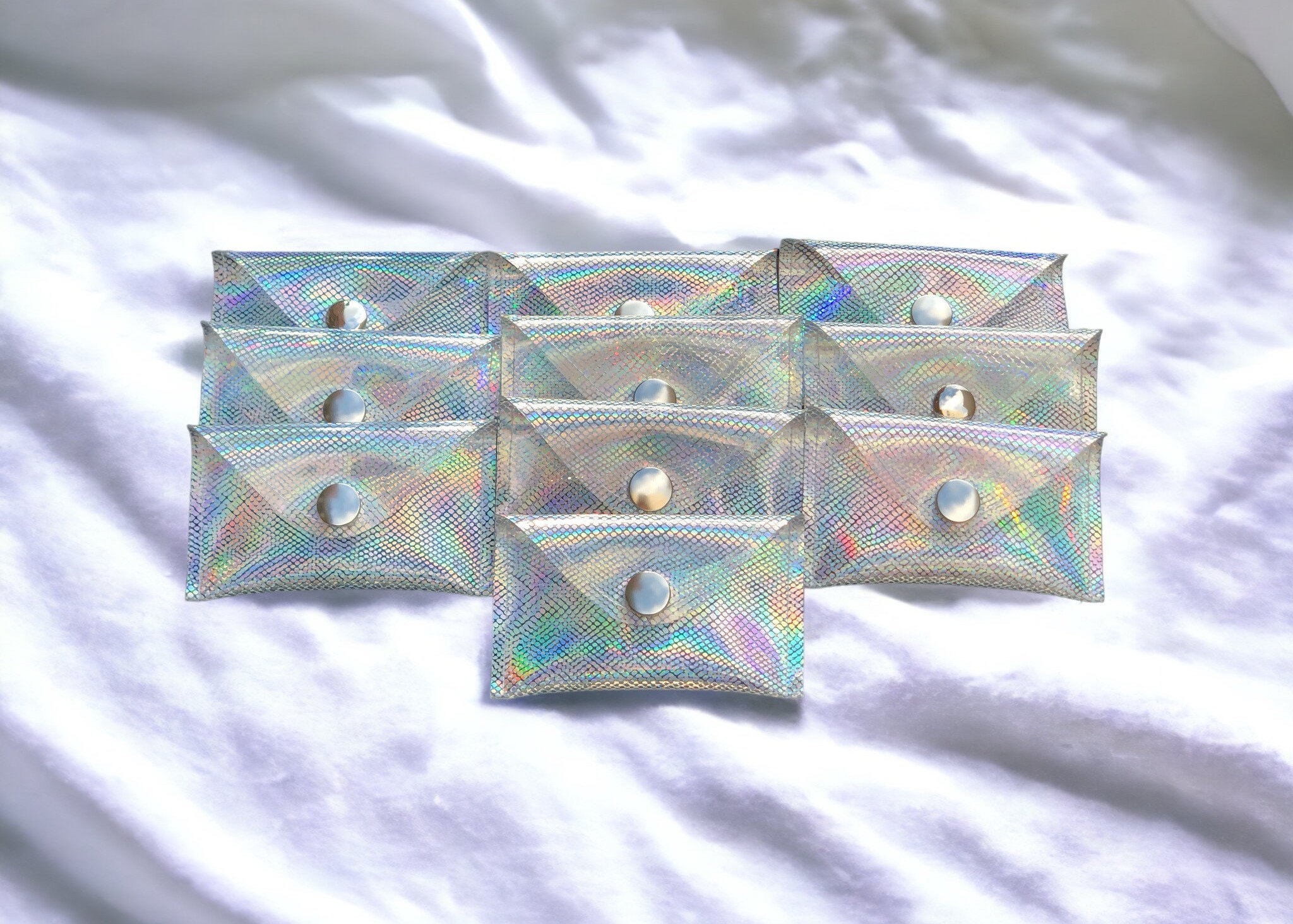 Handmade Iridescent Card Case: Reflective Snake Print Vinyl Pouch - Etsy