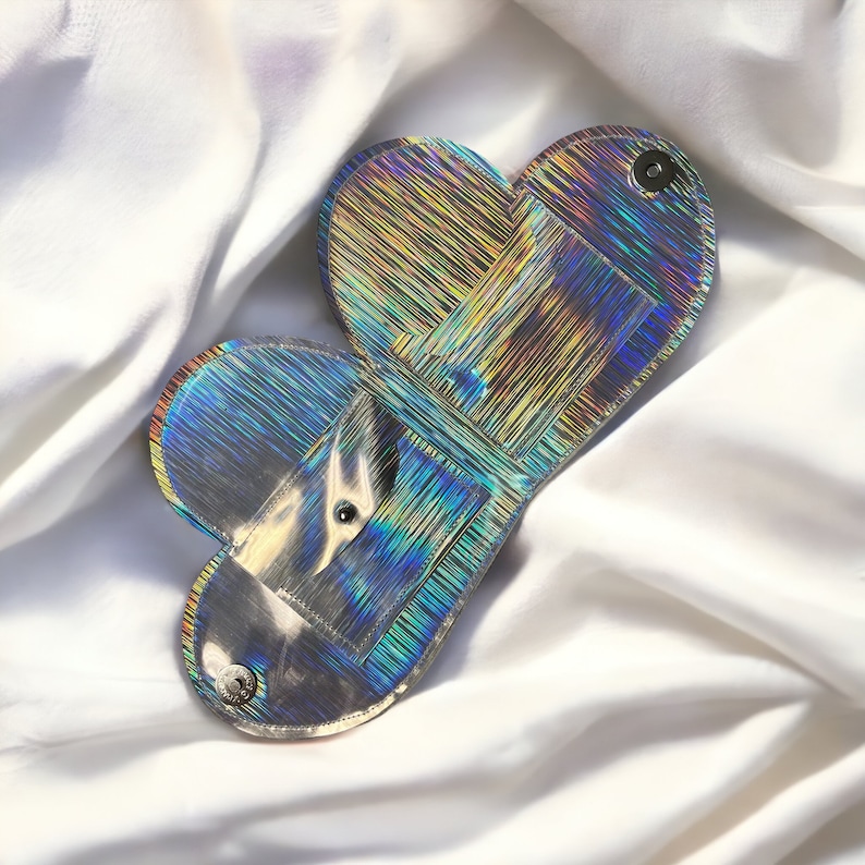 Heart Shape Wallet White Faux Snake Skin With Iridescent - Etsy