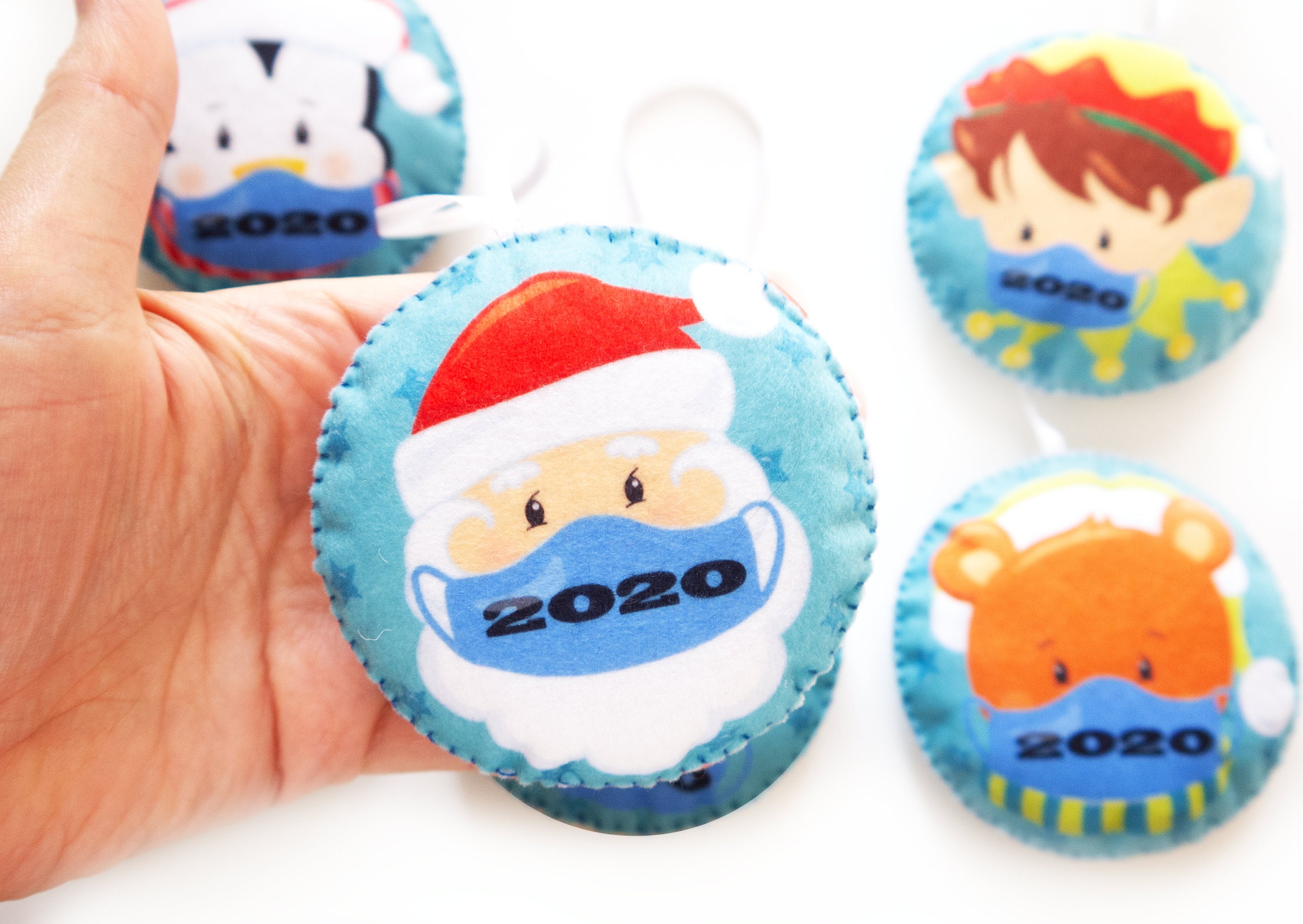 Santa máscara ornamento máscara de muñeco de nieve adorno Elfo | Etsy