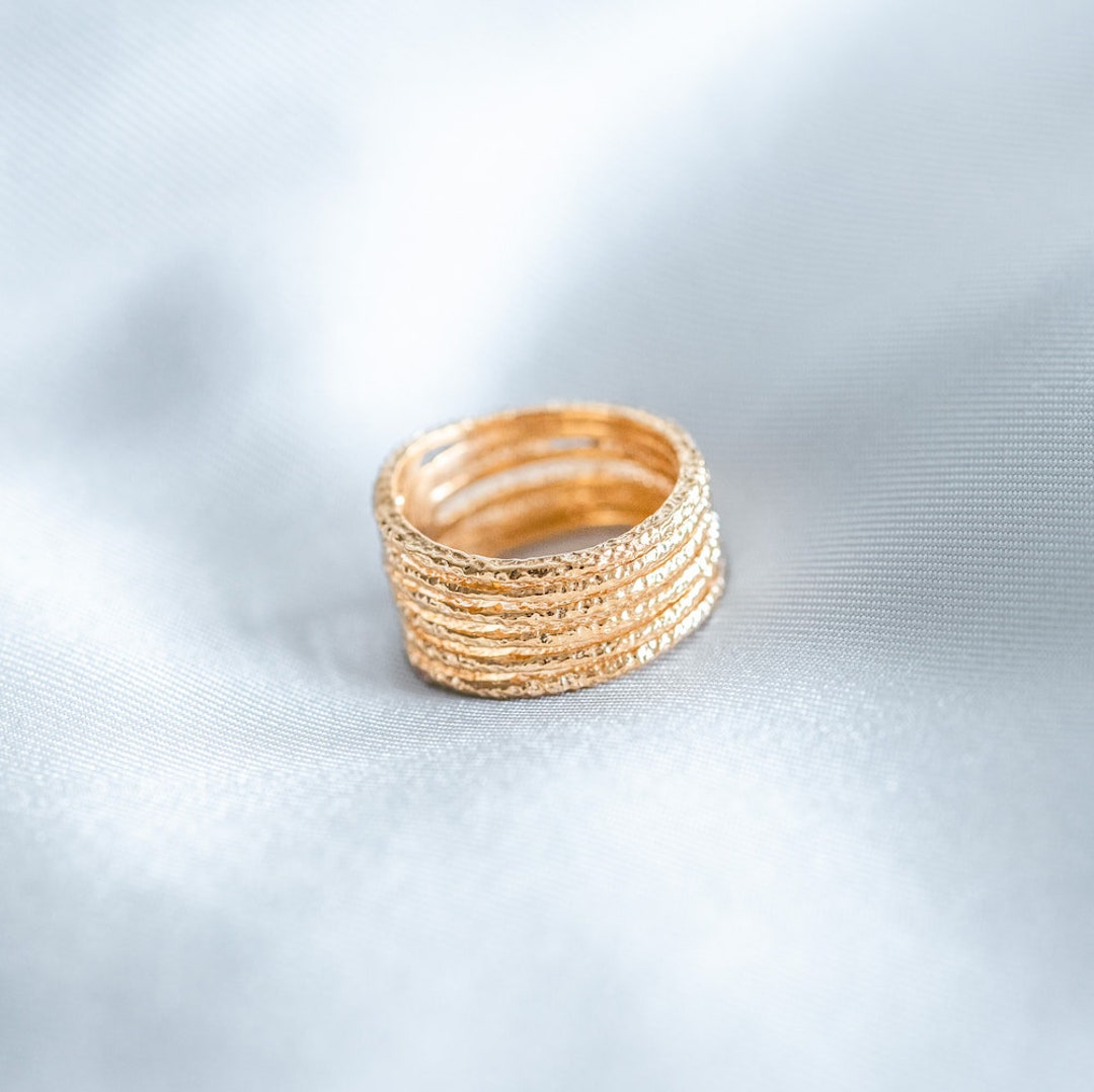 Multi Rings Gold Plated Semainier Ring - Etsy