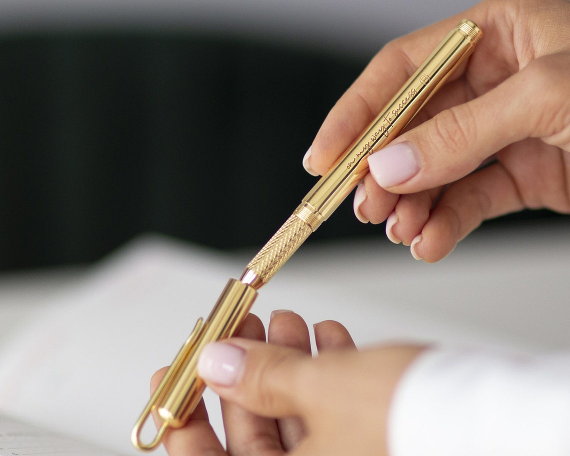 Luxury Golden Pen Metal Brass Pen Gel Pen Black Ink Perfect Gift - Etsy