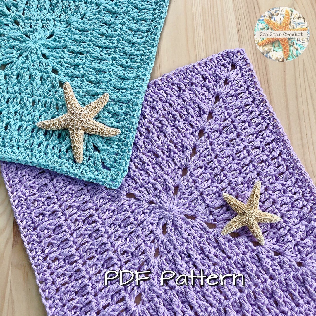 The Sea Star Boardwalk Washcloth (granny Square) PDF Pattern - Etsy