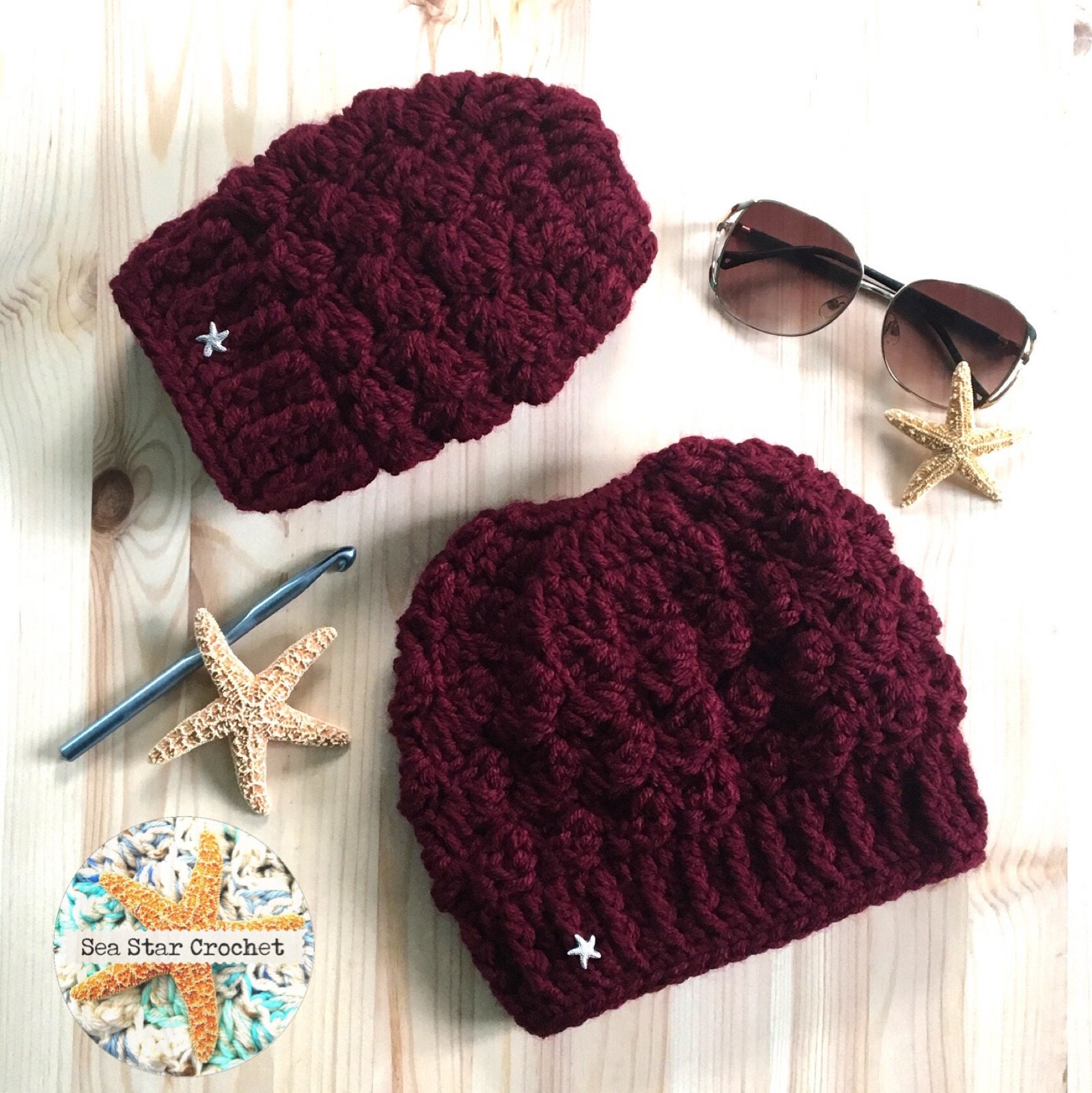 The Messy “beach Bun” Beanie PDF Pattern - Etsy