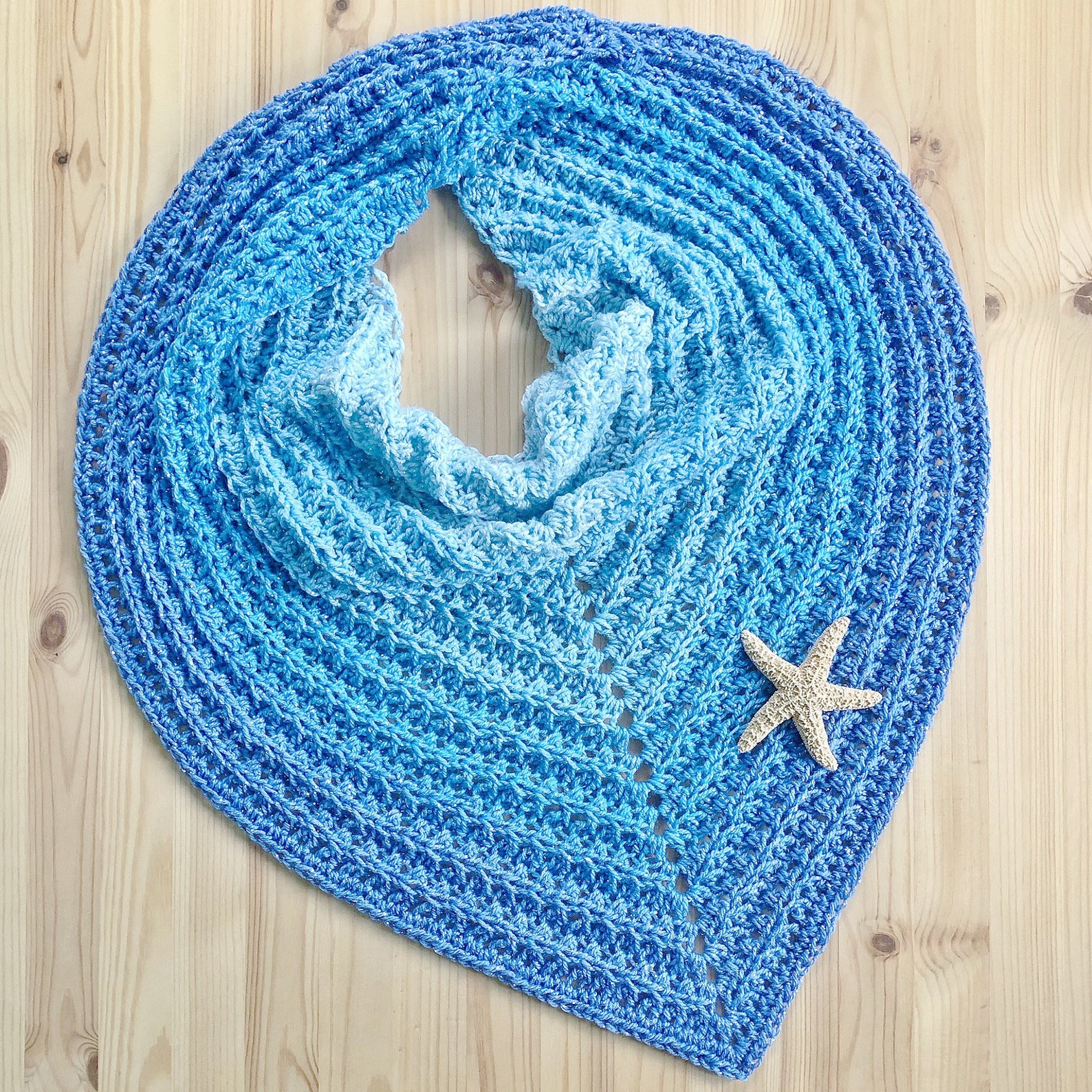 The Sea Star Sienna Shawl PDF Pattern Triangle Shawl/scarf - Etsy