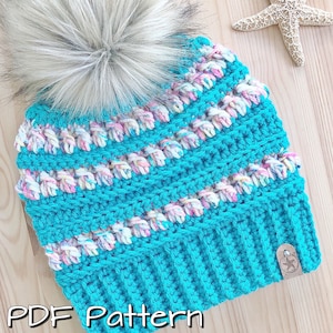 The Sea Star Baffin Beanie PDF Pattern, 4 Sizes & Messy Bun Version ...