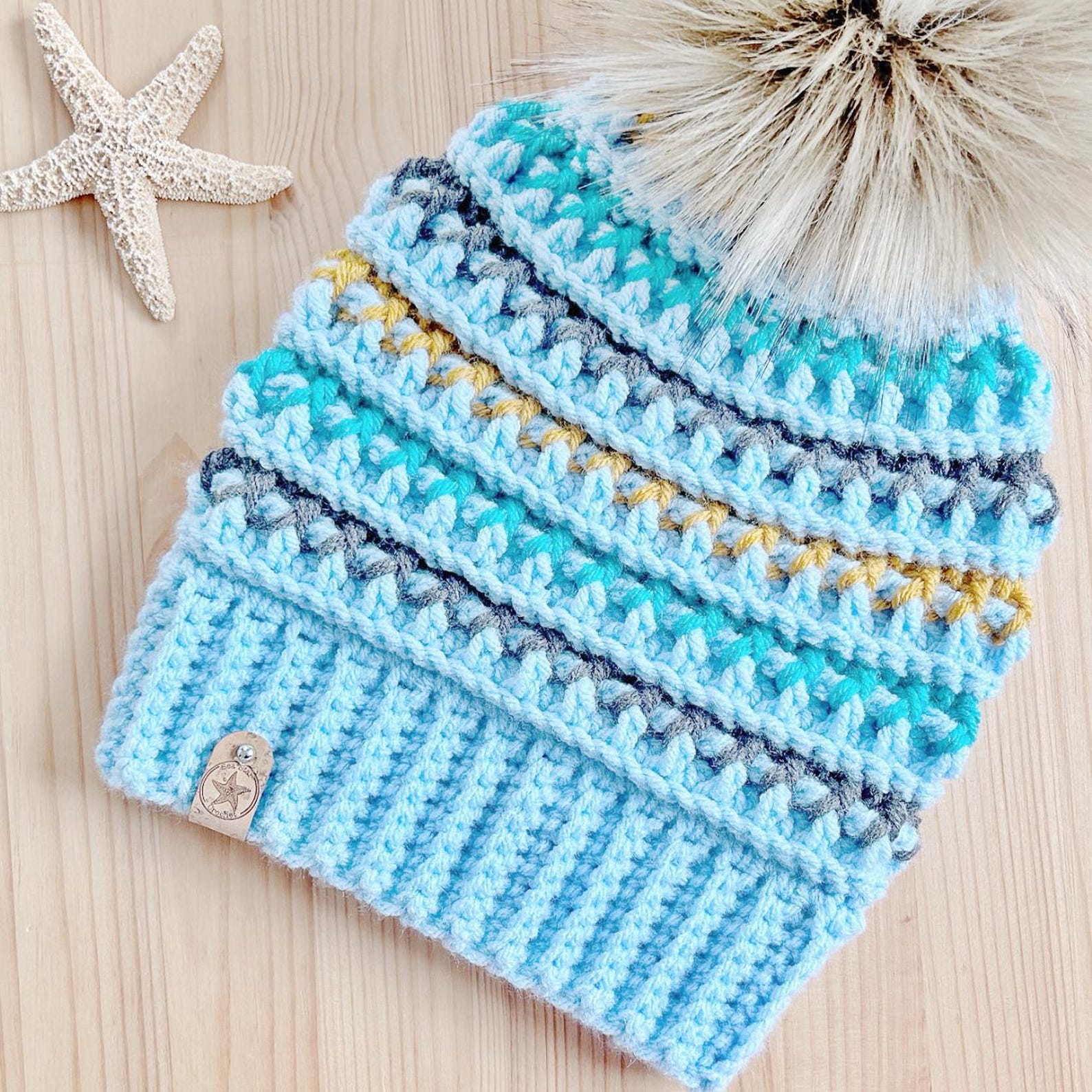 PATTERN BUNDLE #6 Includes 4 Sea Star Beanie Patterns/ Beach Front ...