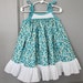 Girls' Teal Calico Floral Swing Sundress With Ruffle and Spaghetti ...