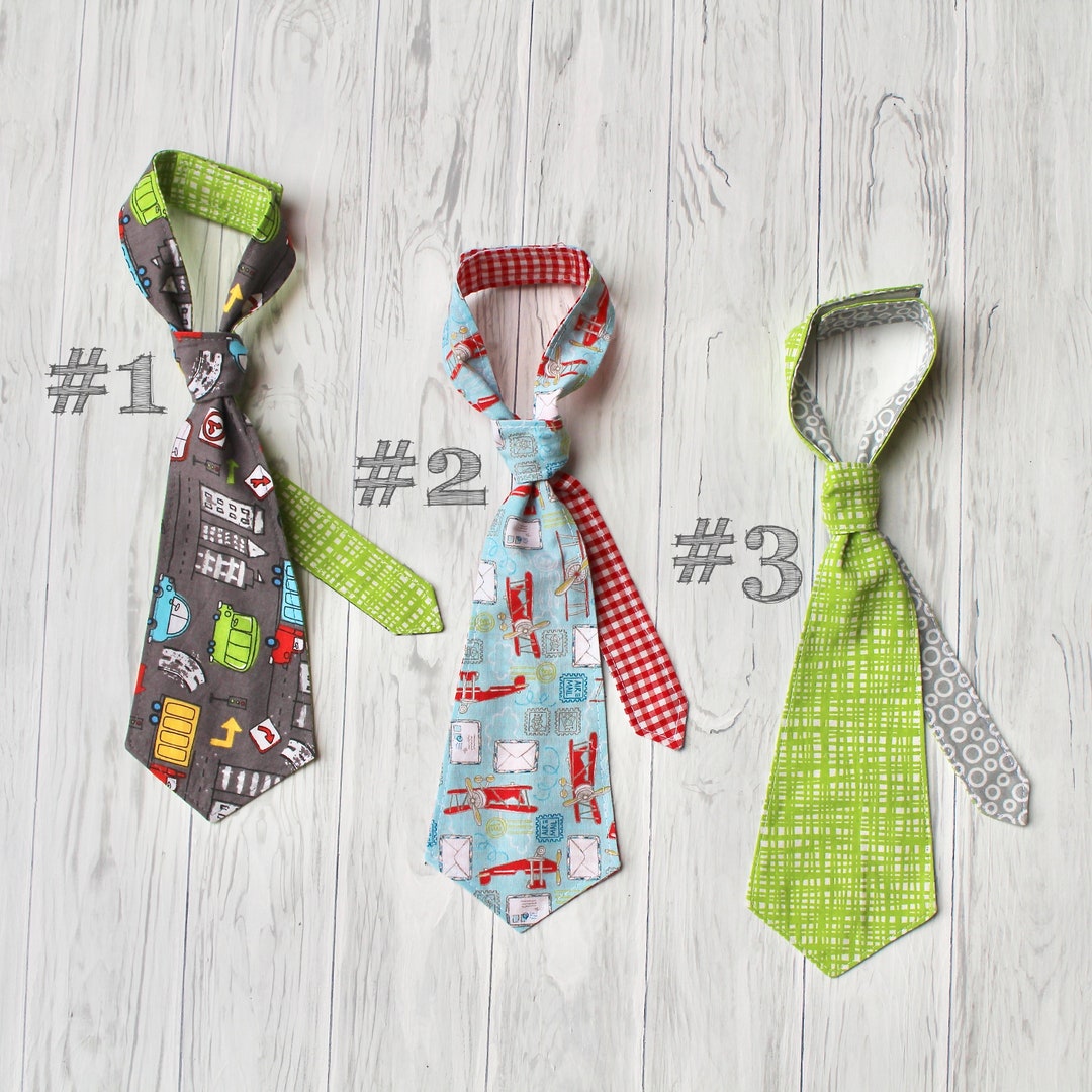 Boys' Neckties With Adjustable Velcro Strap, Reversible Size 6 Mo.- 3 ...