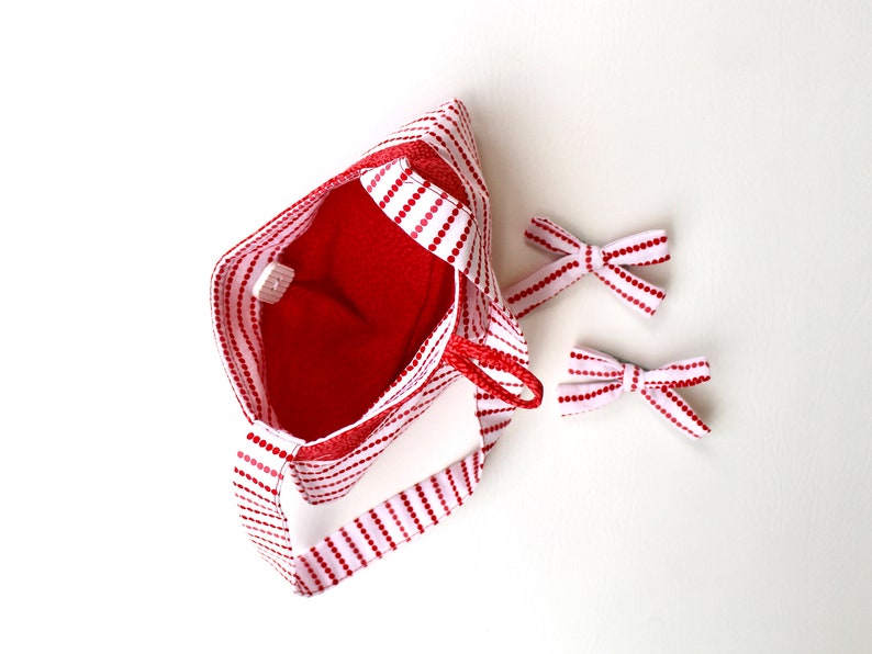 Child's Dress up Red Mini Cloth Purse, Pleated Reversible Shoulder Bag ...