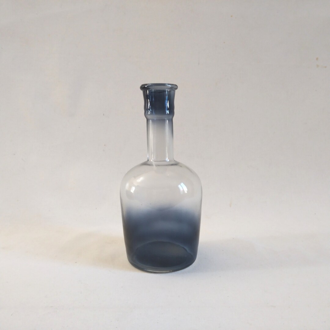 Small Decorative Vintage Blue and Transparent Carafe in Molded Glass ...