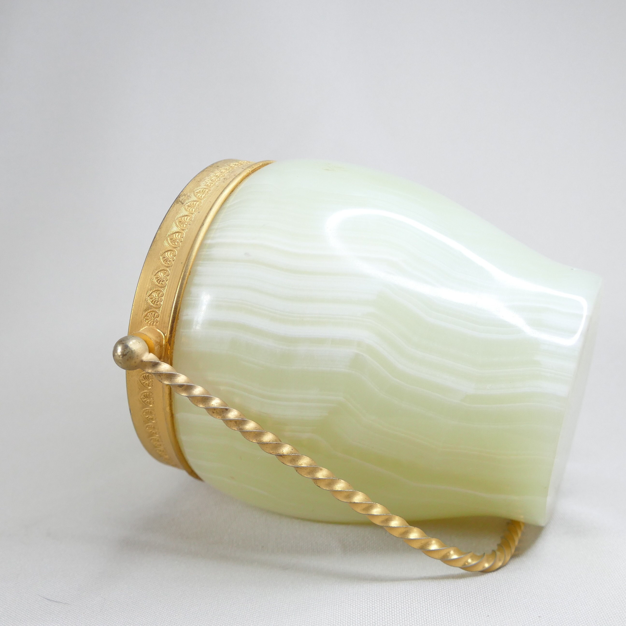 Vintage Ice Bucket in Jade and Gold Metal - Retro Elegance for Your ...