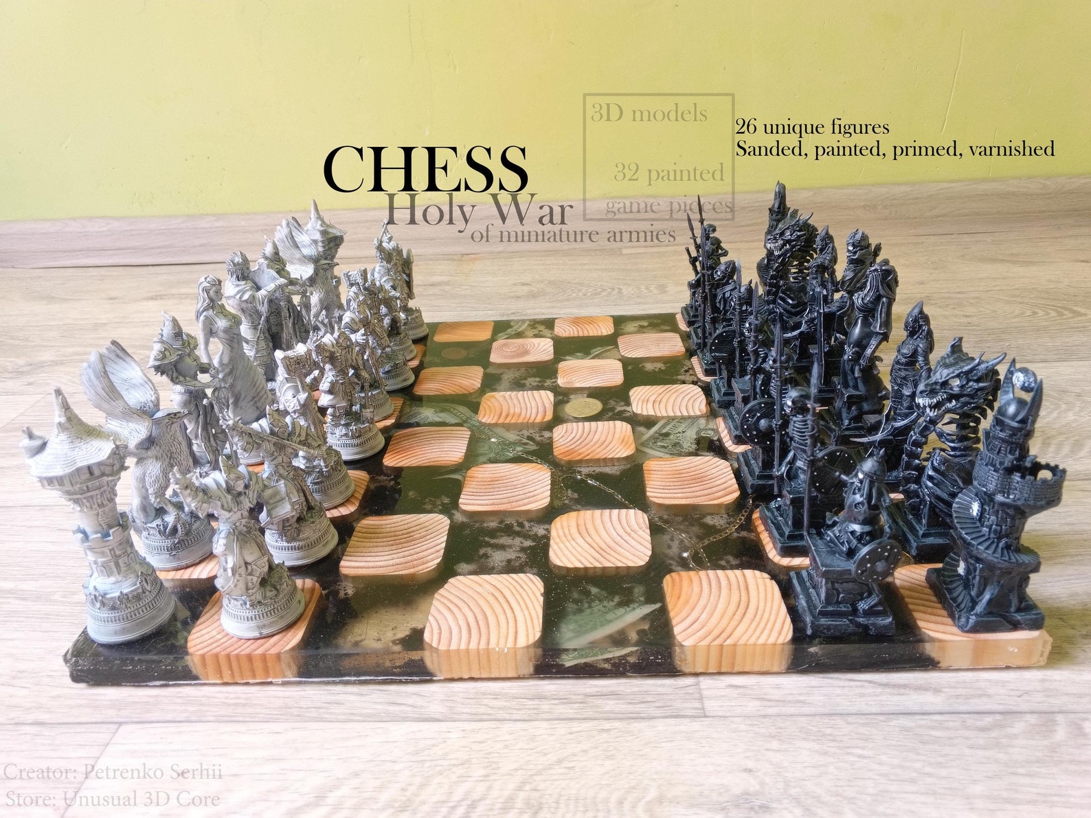 Chess Holy War Set of Miniature Armies 32 Painted Game Pieces - Etsy