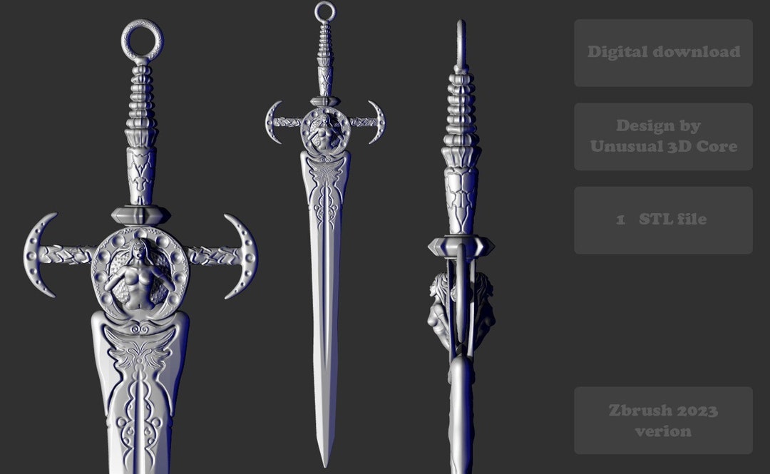 STL Weapon Fantastic Sword for 3D Printed - Etsy