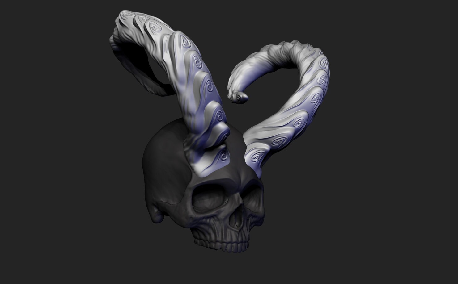 STL Model of Goat Horns, Demon Version 005 for 3D Printing - Etsy