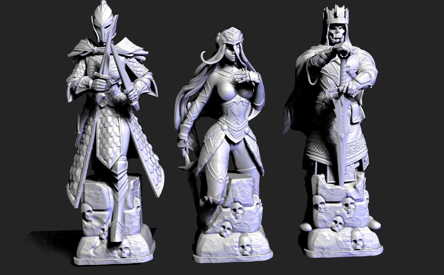 STL Figures Medieval Chess for Printing 3D Printers - Etsy