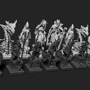 STL Chess Army of Undead Unique 13 Gaming Figures for 3D Printing - Etsy