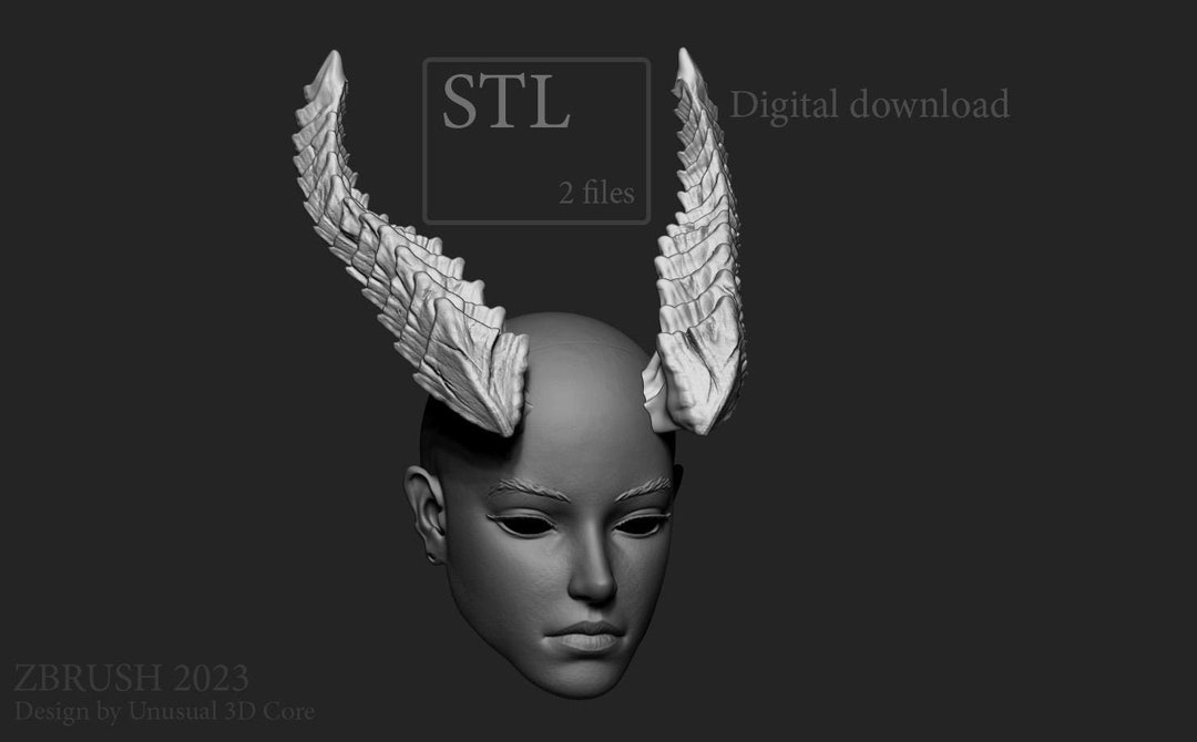 STL Model of Dragon Horns, Version 013 for Cosplay 3D Printing - Etsy