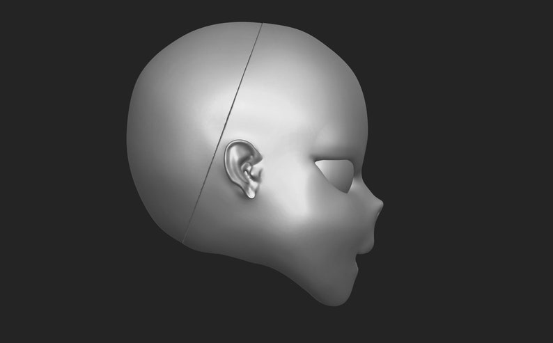 3D Model Anime Girl Head STL File for 3D Printing BJD Doll - Etsy