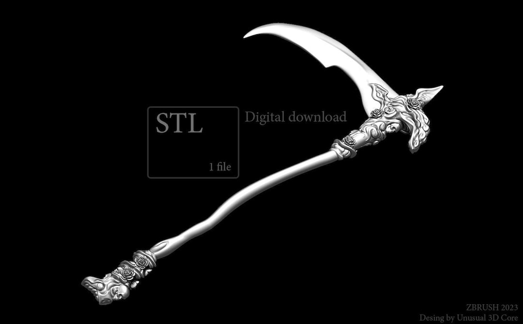 STL Model Weapon Scythe V002 for 3D Printing - Etsy