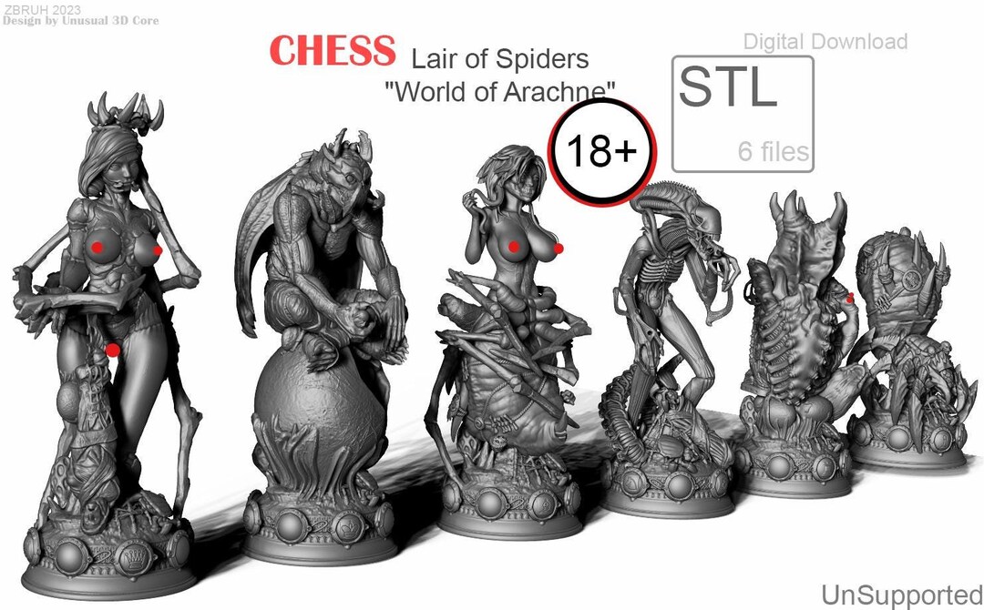 STL Model CHESS 18+ Lair of Spiders "world of Arachne" for 3D Printing ...