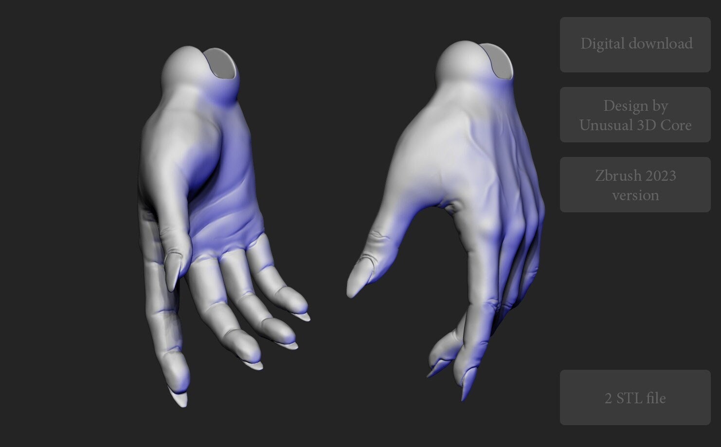 STL Female Hand Palm With Nails for Manicure. BJD Doll 3D Printing - Etsy