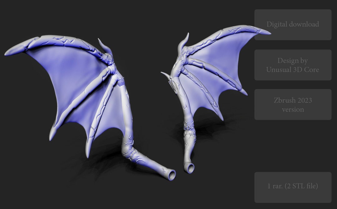 STL File of Wings for BJD Doll Demon-succubus Accessories and Parts for ...
