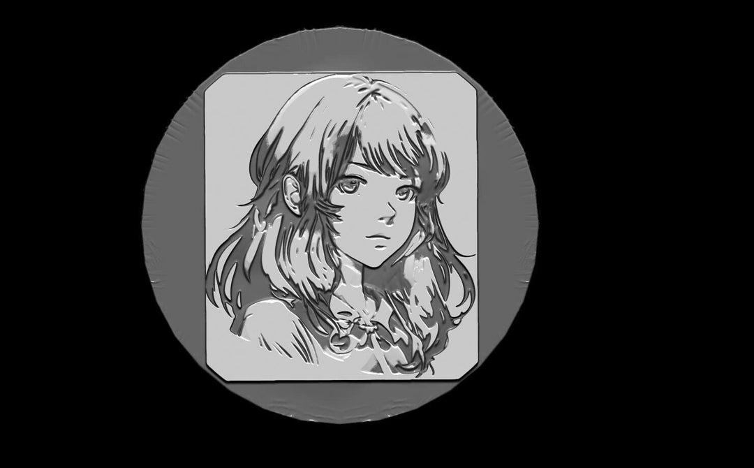 STL File, Anime Girl Texture V010 3D Painting Drawing of Woman Head ...