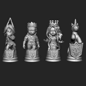 STL Set Chess Anime Chibi Figures Board Game Model for 3D Printing - Etsy