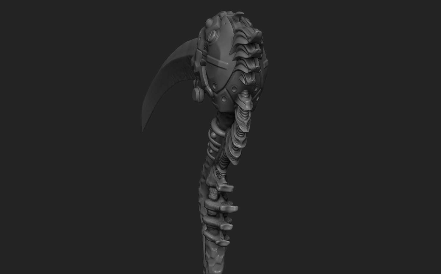 STL Weapon Scythe With Skull V001 for Game 3D Printing - Etsy