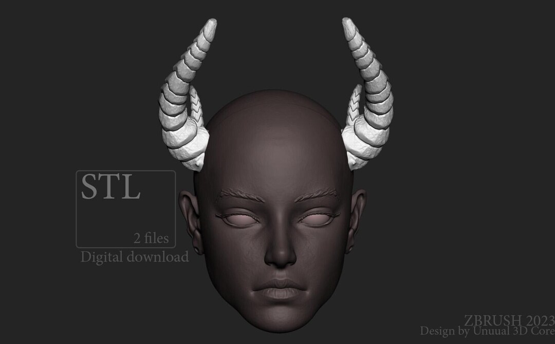 STL Model Demon Horn for Head Ver015 for 3D Printing - Etsy