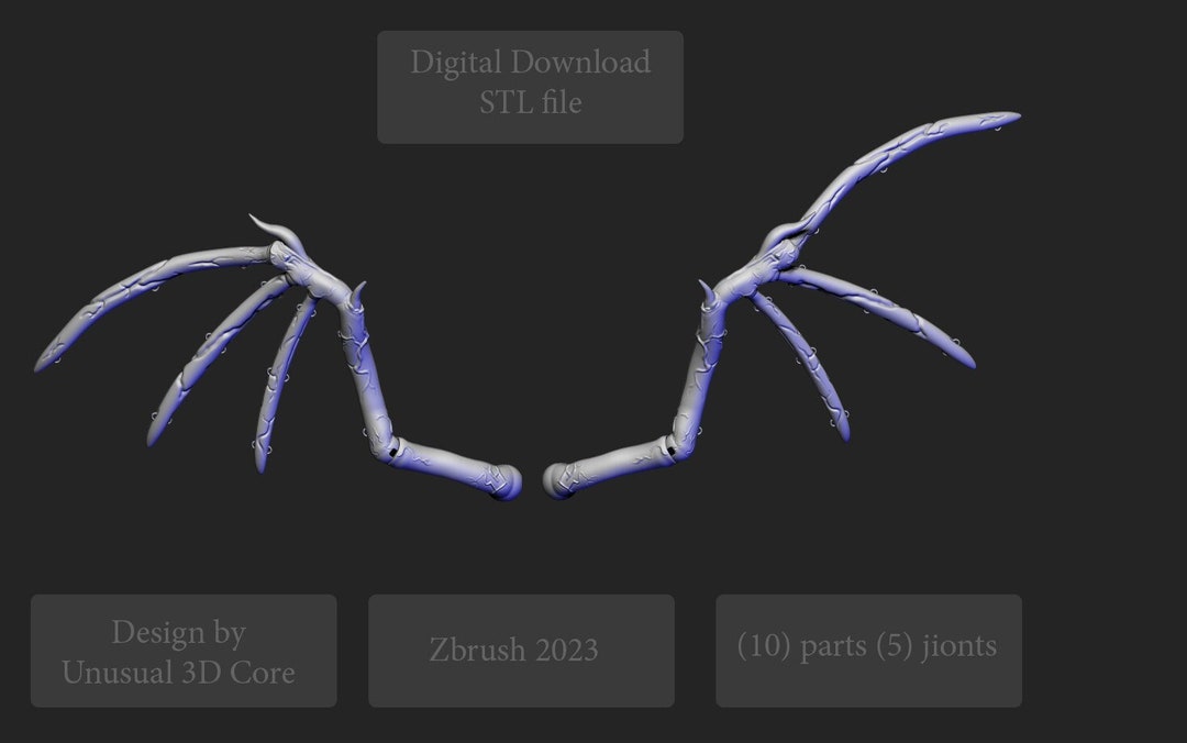 STL Wings With Joints for BJD Dolls 3D Printing on a Printer - Etsy