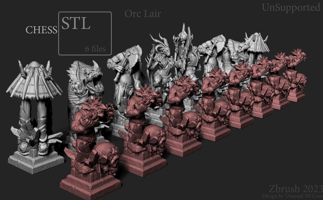 Set of Models STL Chess Orc Lair for 3D Printing - Etsy