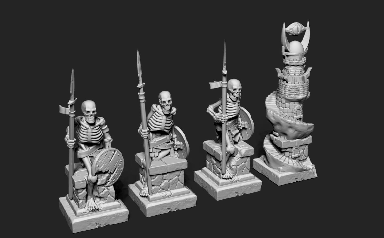 STL Chess Army of Undead Unique 13 Gaming Figures for 3D Printing - Etsy