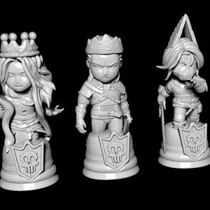 STL Set Chess Anime Chibi Figures Board Game Model for 3D Printing - Etsy