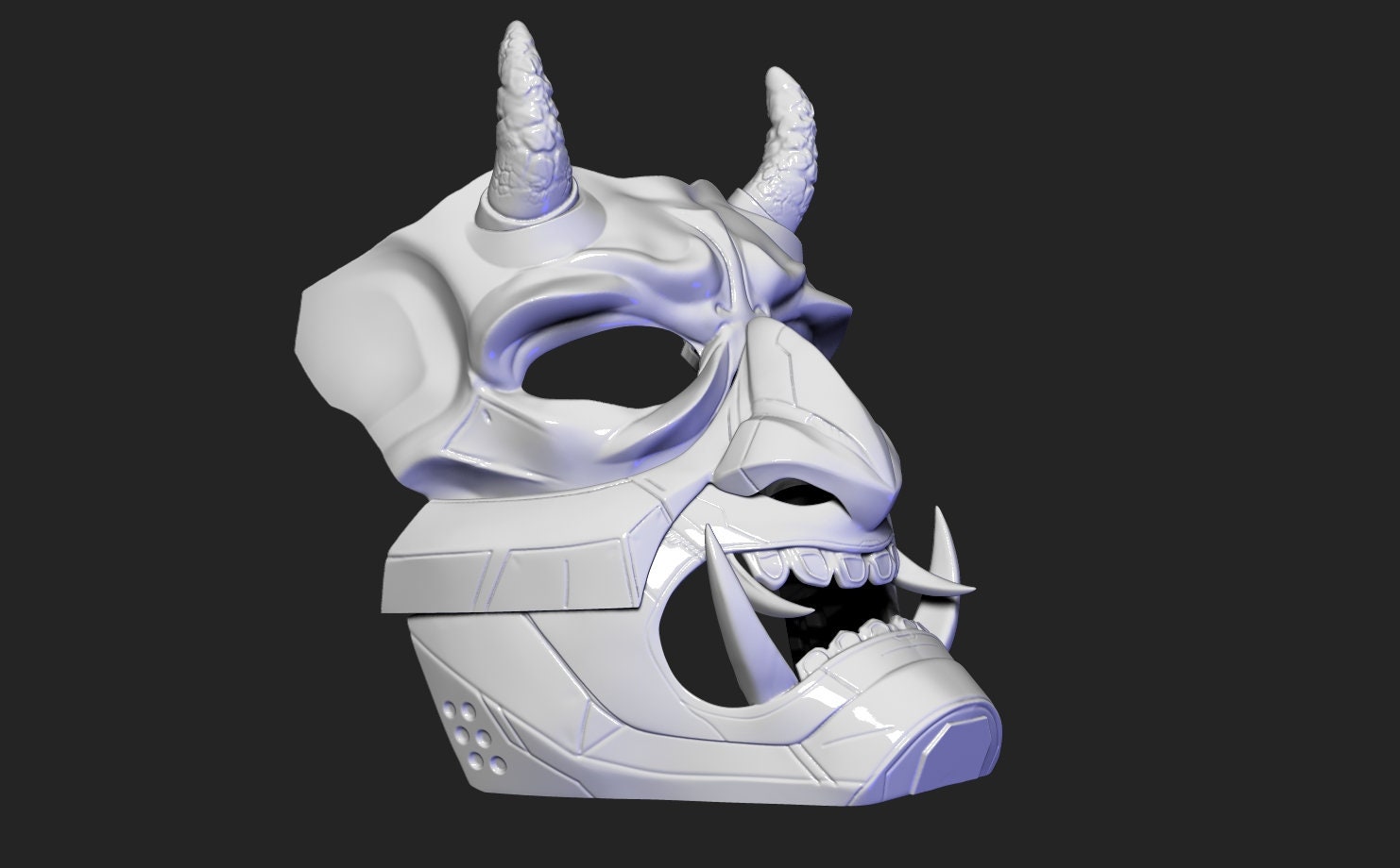 STL 3D Model Japanese Samurai Mask Skull Head Accessory - Etsy