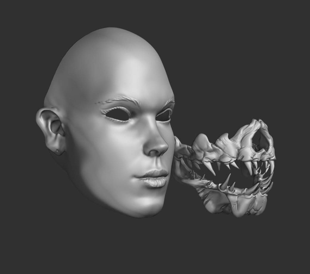 The Head of a BJD Doll in a Skeleton Mask STL File - Etsy