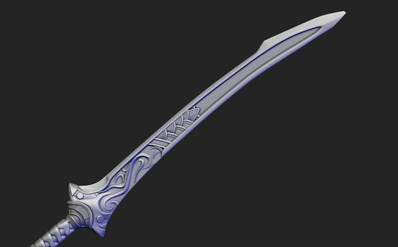 STL Samurai Long Sword Blade 3D Model Weapon for Printing Photopolymer ...