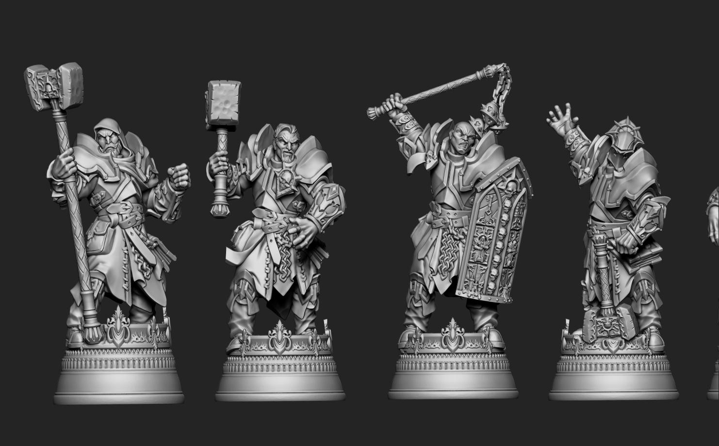 STL Chess Full Set 26 Unique Games Figures Undead and Legion for 3D ...