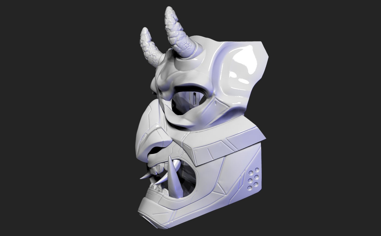 STL 3D Model Japanese Samurai Mask Skull Head Accessory - Etsy