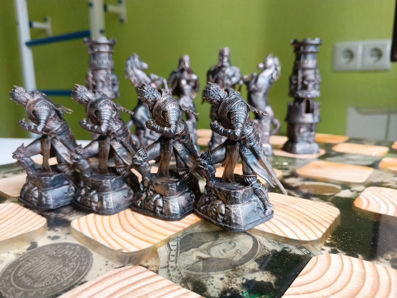 Stl Figures Medieval Chess For Printing 3d Printers Etsy 7095