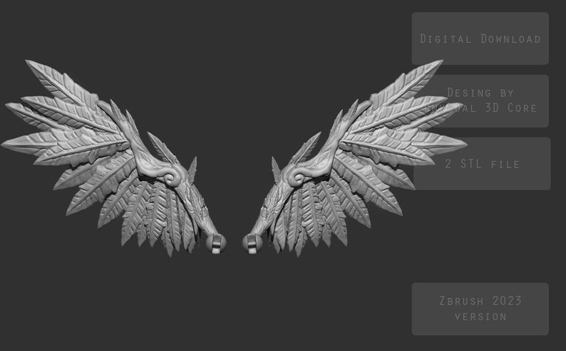 STL Model Angel Wings for BJD Doll - Etsy