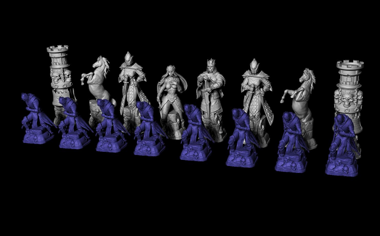STL Figures Medieval Chess for Printing 3D Printers - Etsy