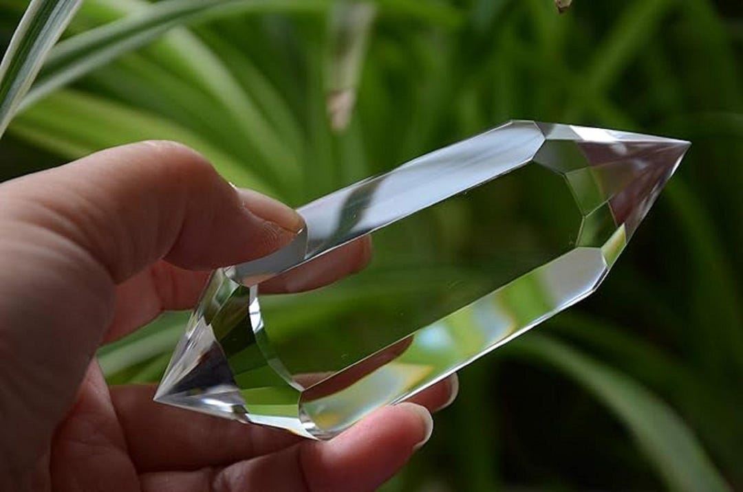 Blue Rutile Quartz Crystal Vogel Wand: 24 Sided Reiki Healing Point - Etsy