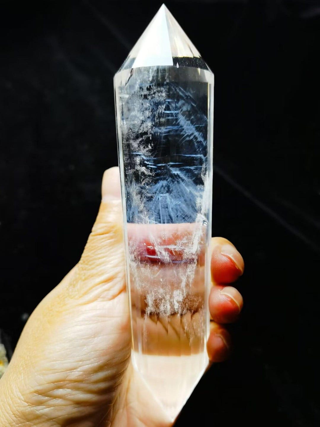 Rare Clear Blue Rutile Rainbow Crystal Quartz 24 Sided Facet Vogel ...