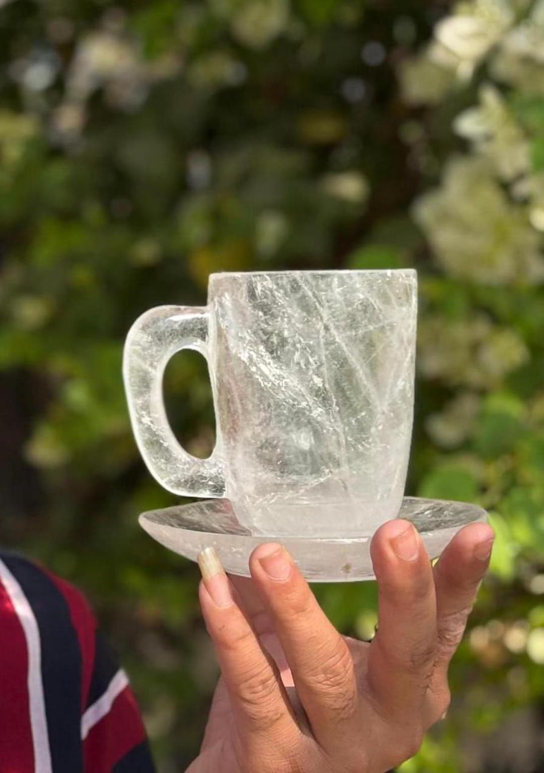 Handmade Rose Quartz Tea Cup & Saucer Set: Crystal Carving - Etsy