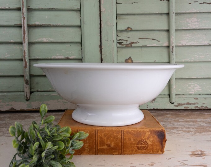 Footed White Compote Bowl - Etsy